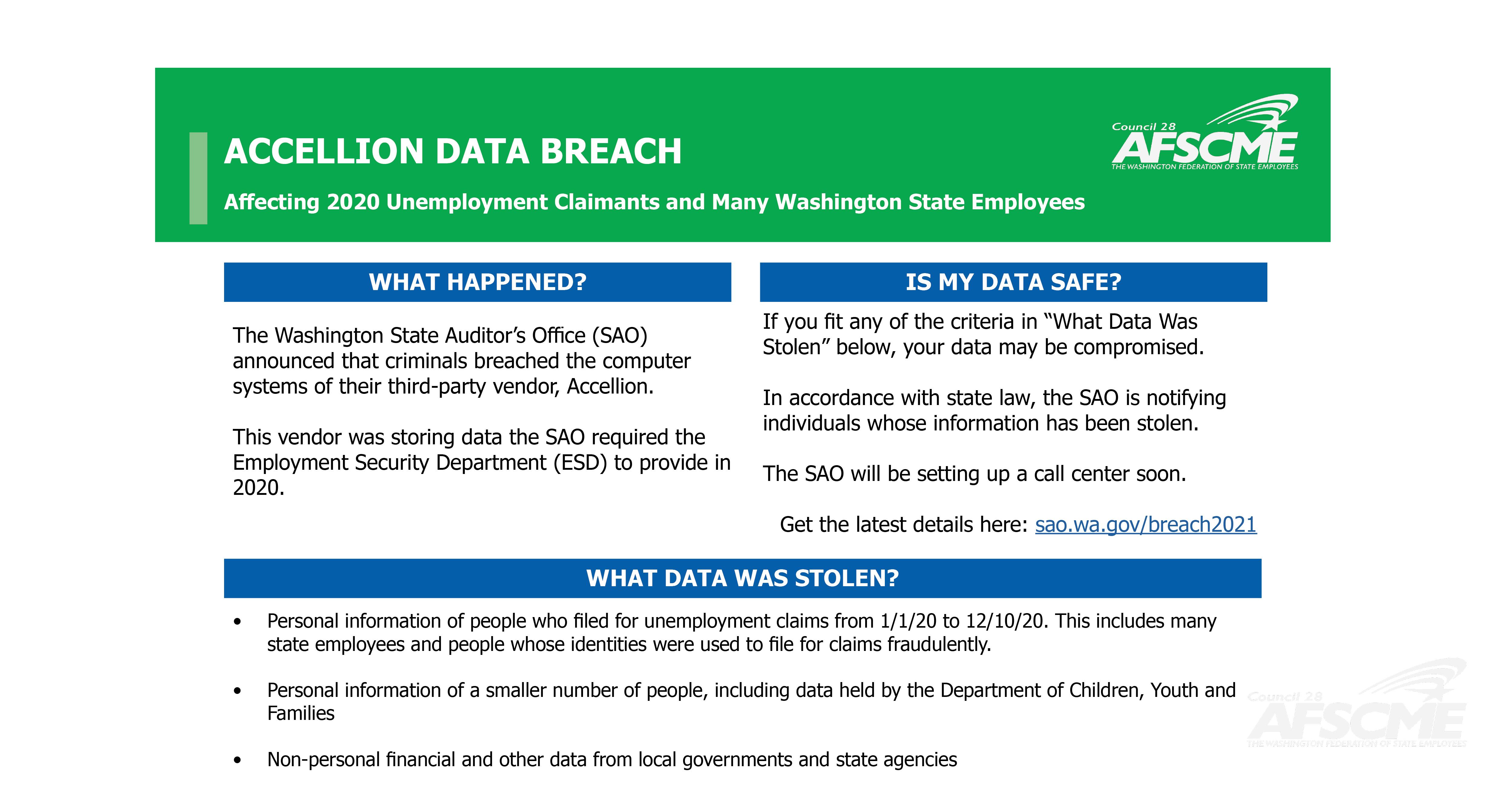 Data Breach Impacting State Employees | AFSCME Council 28 (WFSE)