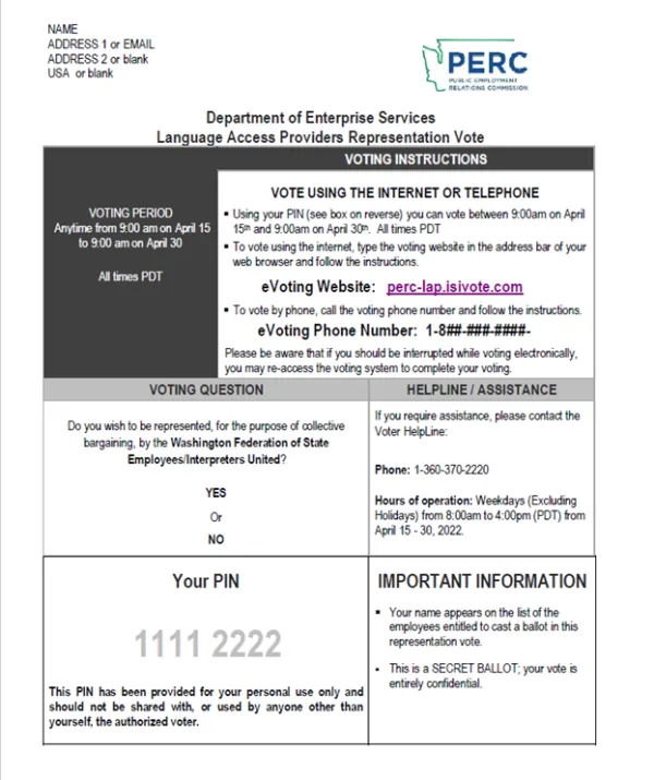 How to Vote for Interpreters United (WFSE) | Washington Federation of ...