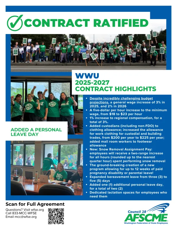 WWU 2025-2027 Contract Ratified! | Washington Federation of State ...